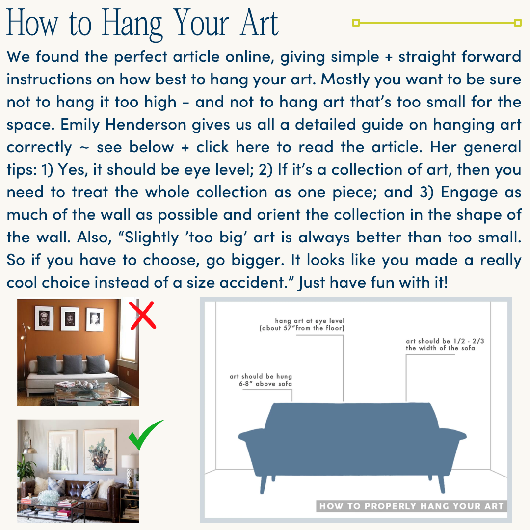 How to Hang Your Art | katiekinteriors.com